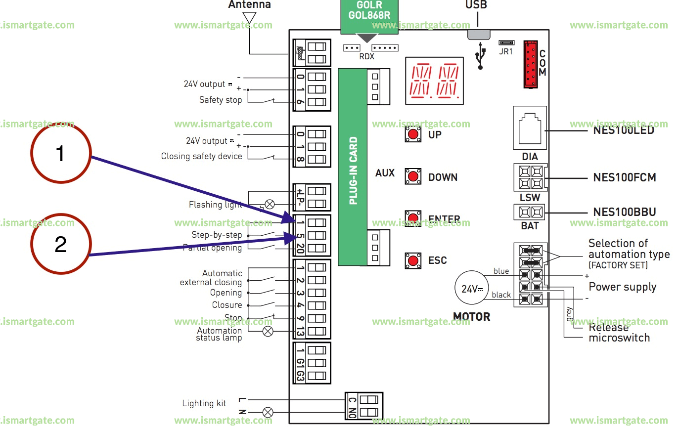 DITEC CS12M için akıllı garaj kapısı açıcı (NEOS için) - ismartgate
